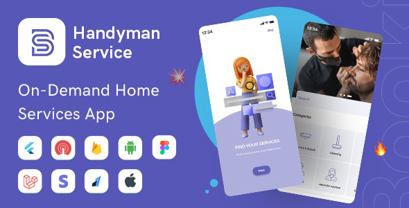 Handyman Service - Flutter On-Demand Home Services App With Complete Solution – Gplcode.Net