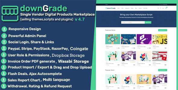 DownGrade - Single Vendor Digital Products Marketplace – Gplcode.Net