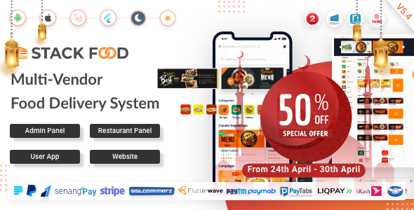 StackFood Multi Restaurant - Food Delivery App With Laravel Admin And Restaurant Panel – Gplcode.Net