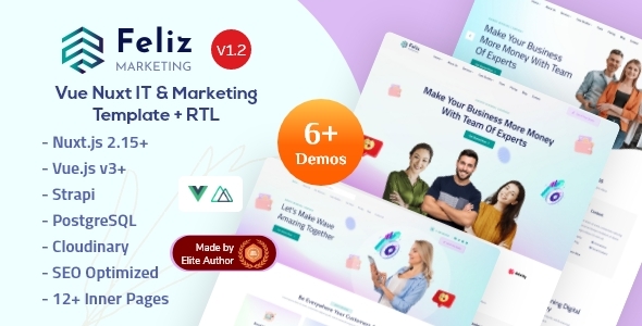 Feliz - Vuejs IT & Marketing Startup Template – Gplcode.Net