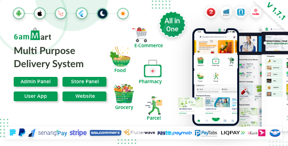 6amMart - Multivendor Food, Grocery, ECommerce, Parcel, Pharmacy Delivery App With Admin ...