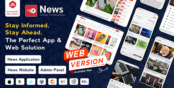 News App And Web -Flutter News App For Android And IOS App | News Website With Admin Panel ...