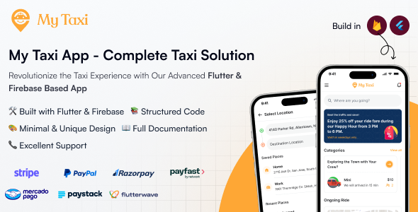 MyTaxi - Flutter Complete Taxi App | Complete Cab Booking Solution – Gplcode.Net