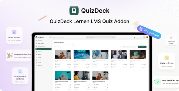 QuizDeck – Quiz Creation & Management Solution For Lernen LMS – Gplcode.Net