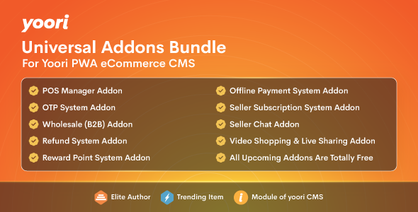Universal Addon Bundle For YOORI ECommerce – Gplcode.Net