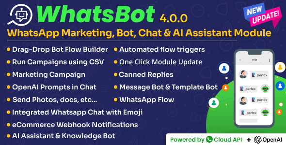 WhatsBot - WhatsApp Marketing, Bot, Chat & AI Personal Assistant Module ...